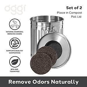 OGGI Set of 2 Charcoal Filters- Replacement Charcoal Filter for Countertop Compost Bin with Lid, Eco Friendly Products