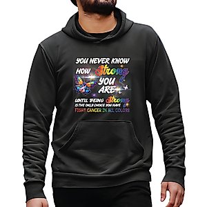 Gift for Cancer Survivors Showing Strength Courage Black and Muticolor Unisex Hoodie