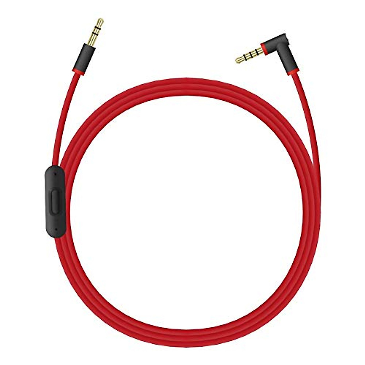 Beats Cord Replacement Audio Cable with in-line Microphone and Control for Beats by Dr Dre Headphones Solo Studio Pro Detox Wireless Mixr Executive Pill (Red/Black)