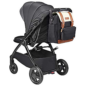 JJ Cole Bloomfield Modular Knapsack Diaper Bag, Ivory and Onyx