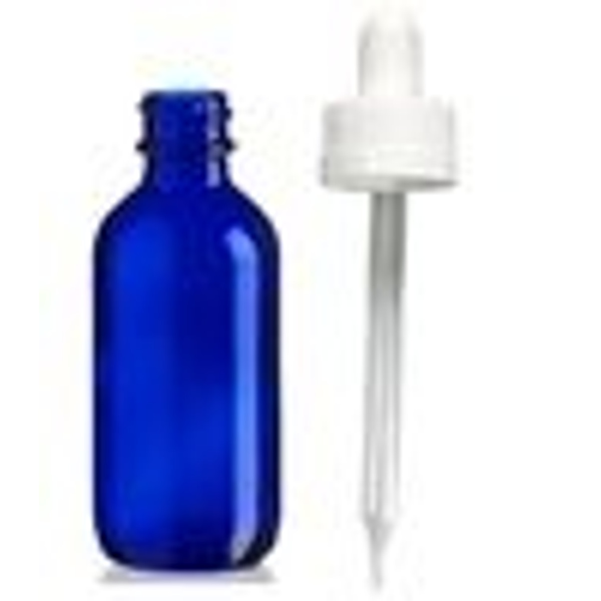 PREMIUM VIALS CREATIVE PACKAGING SOLUTIONS Boston Round Bottle 2 oz BLUE - w/White Child Resistant Dropper - Pack of 12