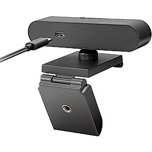 Lenovo 500 FHD Webcam, 1080p, Teleconferencing Video Camera for Desktop & Laptop PCs, Windows Hello, Digital Zoom, Wide-Angle Tilt/Pan, Privacy Shutter, USB-C, GXC0X89769, Black