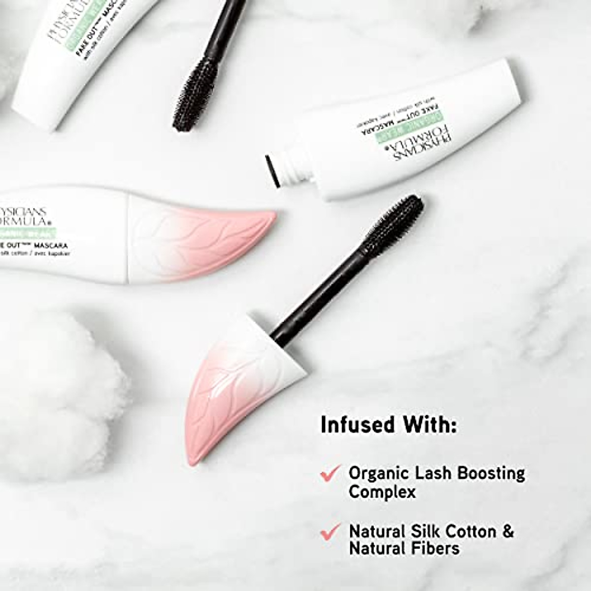 Physicians Formula Organic Wear All Natural Fake Out Mascara Black, Dermatologist Tested