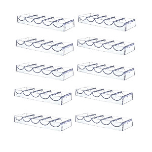 SEETOOOGAMES Poker Chip Tray Rack - Clear Acrylic Poker Chip Holder - Chip Storage Display Case for Texas Hold'em, Blackjack, Gambling, Poker Clubs, Parties or Home Casino Nights - 10 Pack