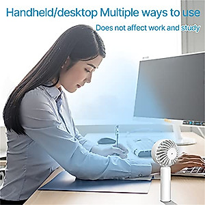 Lawrni Handheld Cool Fan, [Ice Hockey Cooling] Mini Portable Hand Fan,Summer USB Rechargeable Personal Fan, Small Fan with 3 Speeds and for Travel/Commute/Makeup/Office