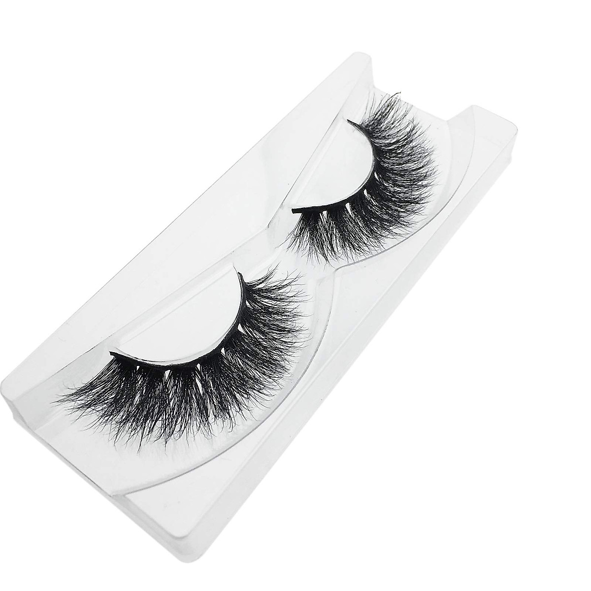 GOO GOO Mink Lashes 16mm Bushy Siberian Mink Fur False Eyelashes Hand Made Strips Real 3D Mink Eyelashes Natural Soft Curl Fake Eyelashes Reusable Make Up Eyelahses 1 Pair