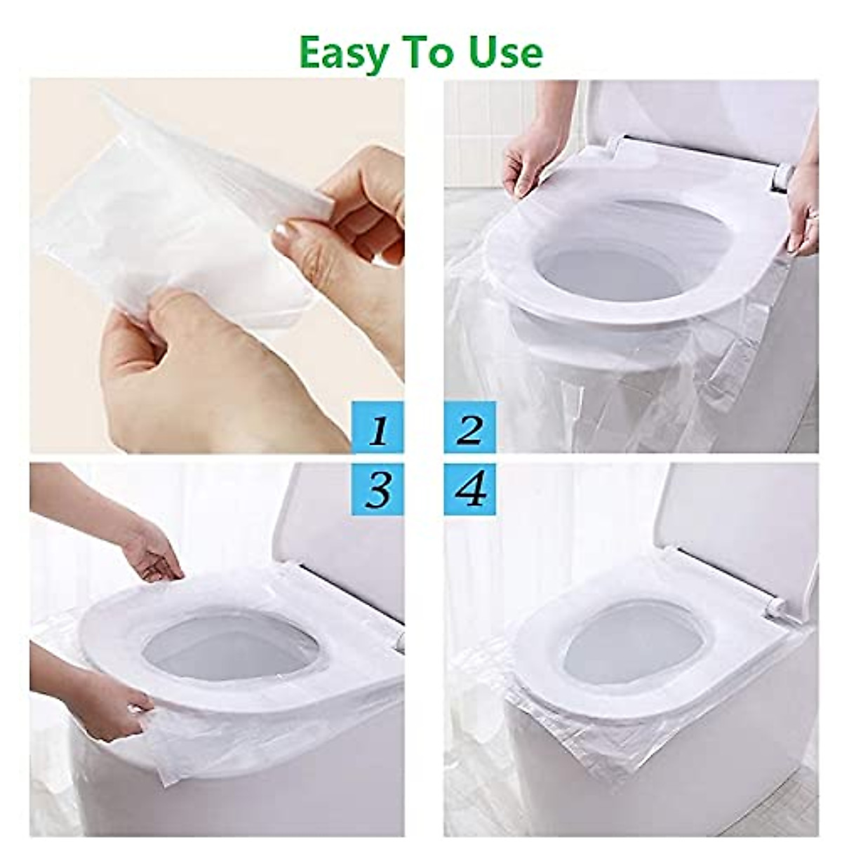 50 Pack Toilet Seat Covers,Disposable Waterproof, Portable Potty Seat Covers for Toddlers, Kids, and Adults, Ideal for Kids Potty Training and Adults,Individually Wrapped for Travel Home, On The Go