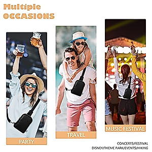 Crossbody Fanny Packs Sling Bag for Women, Fashionable Leather Sling Purses,Mini Belt Bag Stylish Shoulder Small Purse for Travel, Hiking, Running, Sports(1-Black)