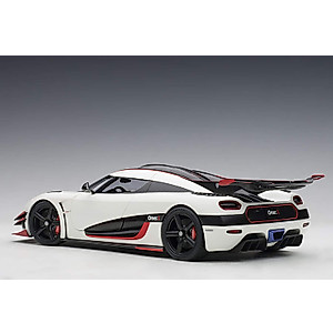 AUTOart Koenigsegg One: 1 Pebble White and Carbon Black with Red Accents 1/18 Model Car 79016