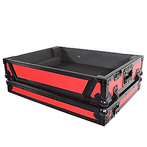ProX XS-PRIME4 WRB ATA Flight Case For Denon PRIME 4 DJ Controller with 1U Rack Space and Wheels - Red Black
