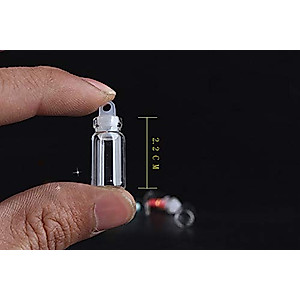 UUYYEO 30 Pcs Mini Glass Wishing Bottles Message Bottle Clear Tiny Jars Vials with Plastic Stopper 1ml