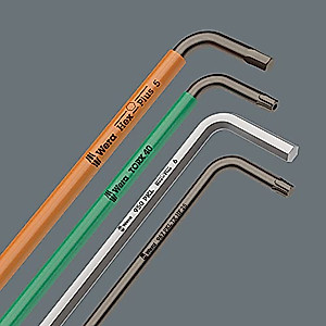 Wera - 5022720001 Stainless 3950 PKL/9 Ball-point Metric Hex-Plus Ergonomic L-Key Set with Two-Component Storage Clip, 9-Piece