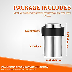1PCS Stainless Steel Cylindrical Universal Door Stop, 2-3/8 Inch Brushed Finish Door Stopper with Rubber Bumper – Protects Walls from Door Knob Damage by TPOHH