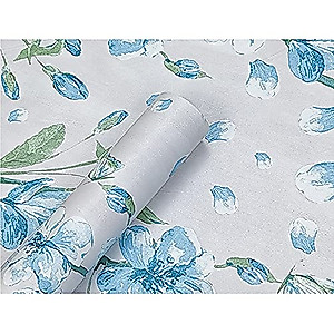 Yifasy Shelf Liner Blue Orchid Self-Adhesive Drawer Paper Furniture Sticker Decorative Flowers 118x17.7 Inch