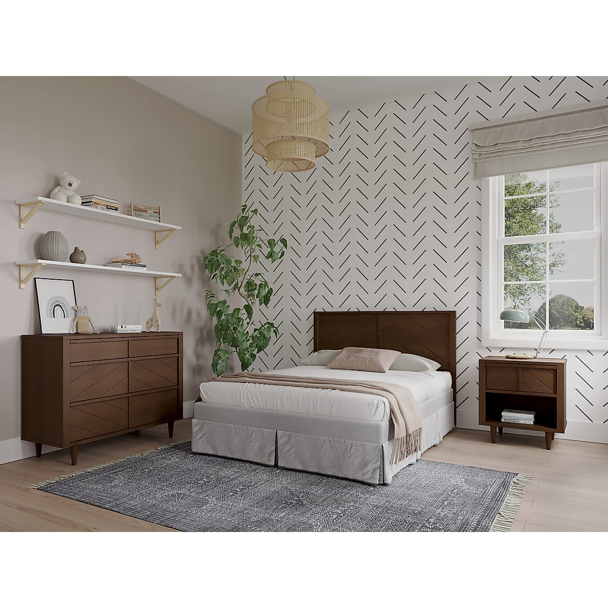 Child Craft Surrey Hill 1 Drawer Nightstand for Nursery or Bedroom, Large Storage Drawer, Made of Sturdy Pinewood, Non-Toxic, Baby Safe Finish (Toasted Chestnut)