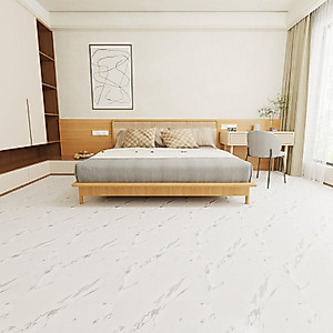 Peel and Stick Floor Tile, 12-Inch Vinyl Flooring 20 Tiles, Peel and Stick Flooring, Self Adhesive DIY Flooring for Kitchen, Dining Room, Bedrooms & Bathrooms