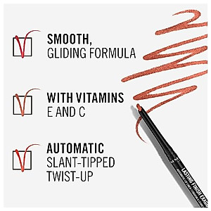 Rimmel Lasting Finish Exaggerate Automatic Lip Liner - Rich, Smooth Formula for Long Lasting Lip Looks - 018 Rose Addiction, .01oz