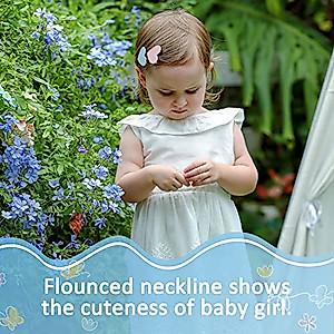 Zanie Kids Toddler Girl Dress Backless Baby Infant Ruffle Sleeve Playwear Bowknot Outfits Summer White 18-24 Months