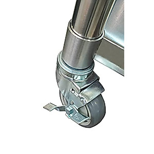 AmGood 14" x 14" Stainless Steel Rice Warmer Stand With Wheels | Restaurant Commercial Grade Equipment Stand