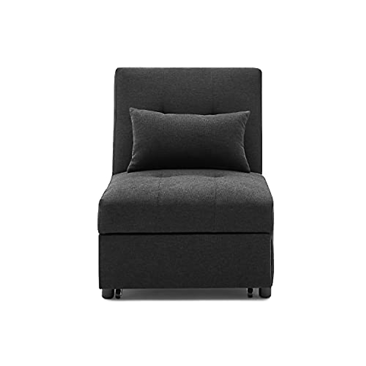 Antetek Sleeper Chair Bed, Convertible Chair 4 in 1 Multi-Function Folding Ottoman Sofa Bed Pull Out Sleeper Chair Beds, Adjustable Backrest, Single Bed Chair for Small Space, Black(44” x 26” x 33”H)