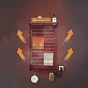 ESOP Towel Warmer with Timer, 1H-9H 30°C-70°C, Electric Heated Towel Racks with Top Shelf, 400W Wall Mounted Towel Warmer Racks Plug-in Aluminum Alloy Hot Towel Rack for Bathroom, 55 * 90cm