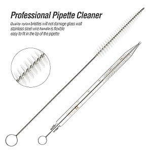 2Pcs Glass Graduated Dropper Pipette for Liquid Essential Oil, 10ml Lab Dropper Pipettes Transfer with Rubber Cap and 1Pc Cleaning Brush