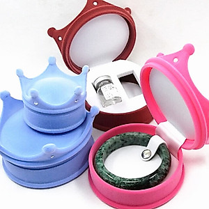 4Pcs Crown Style Jewelry Trinket Box, Decorative Unique or Home Decor (blue+pink+purple+pink)