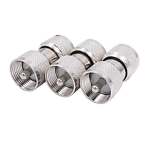 Fancasee 3-Pack PL-259 / SO-239 UHF Male to Male Coax Coaxial Barrel Connector Adapter Coupler for CB Ham Radio HF VHF UHF Antenna Cable Cord Extension