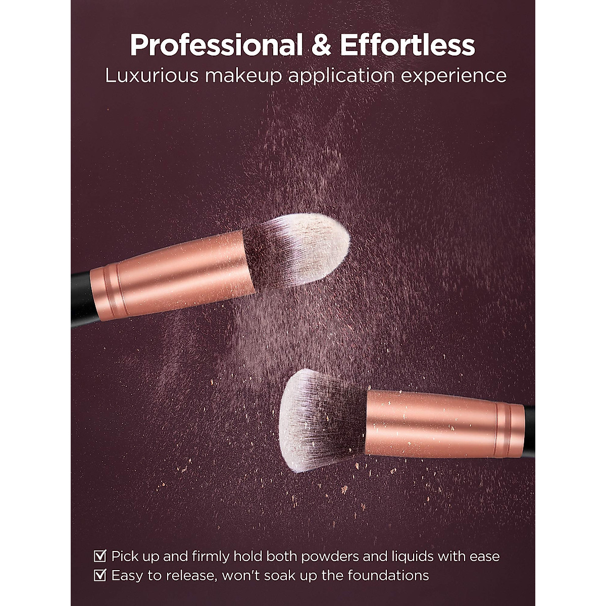 InnoGear Professional Makeup Brushes Set, 16 Piece with 16 Makeup Brushes and Sponges and Brush Cleaner, Black Golden