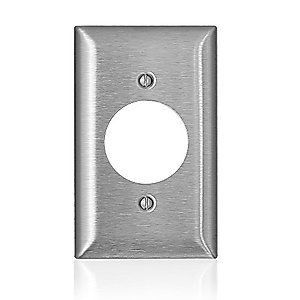 Leviton SL721 C-Series 1-Gang Single 1.6-inch Diameter Opening Wallplate, Type 430 Stainless Steel