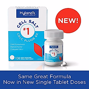 Hyland's Naturals Cell Salts #1 Calcarea Fluorica 6X Tablets, Natural Relief of Colds, Hemorrhoids and Chapped Skin, 100 Count