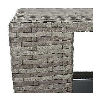 Safavieh Outdoor Collection Mazeli Grey Wicker Trash Bin