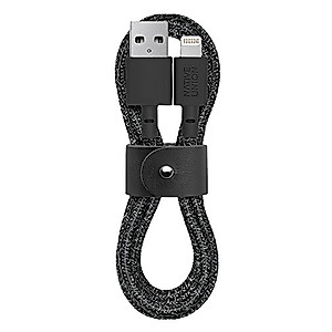 Native Union Belt Cable USB-A to Lightning - 4ft Ultra-Strong Reinforced [MFi Certified] Durable Charging Cable with Leather Strap Compatible with iPhone 14, iPhone 13, iPhone 12 and Earlier (Cosmos)