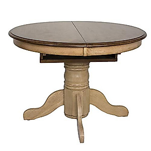 Sunset Trading Brook Dining Table, Distressed Two Tone Light Creamy Wheat with Warm Pecan Brown 42 in x 60 in x 30 in