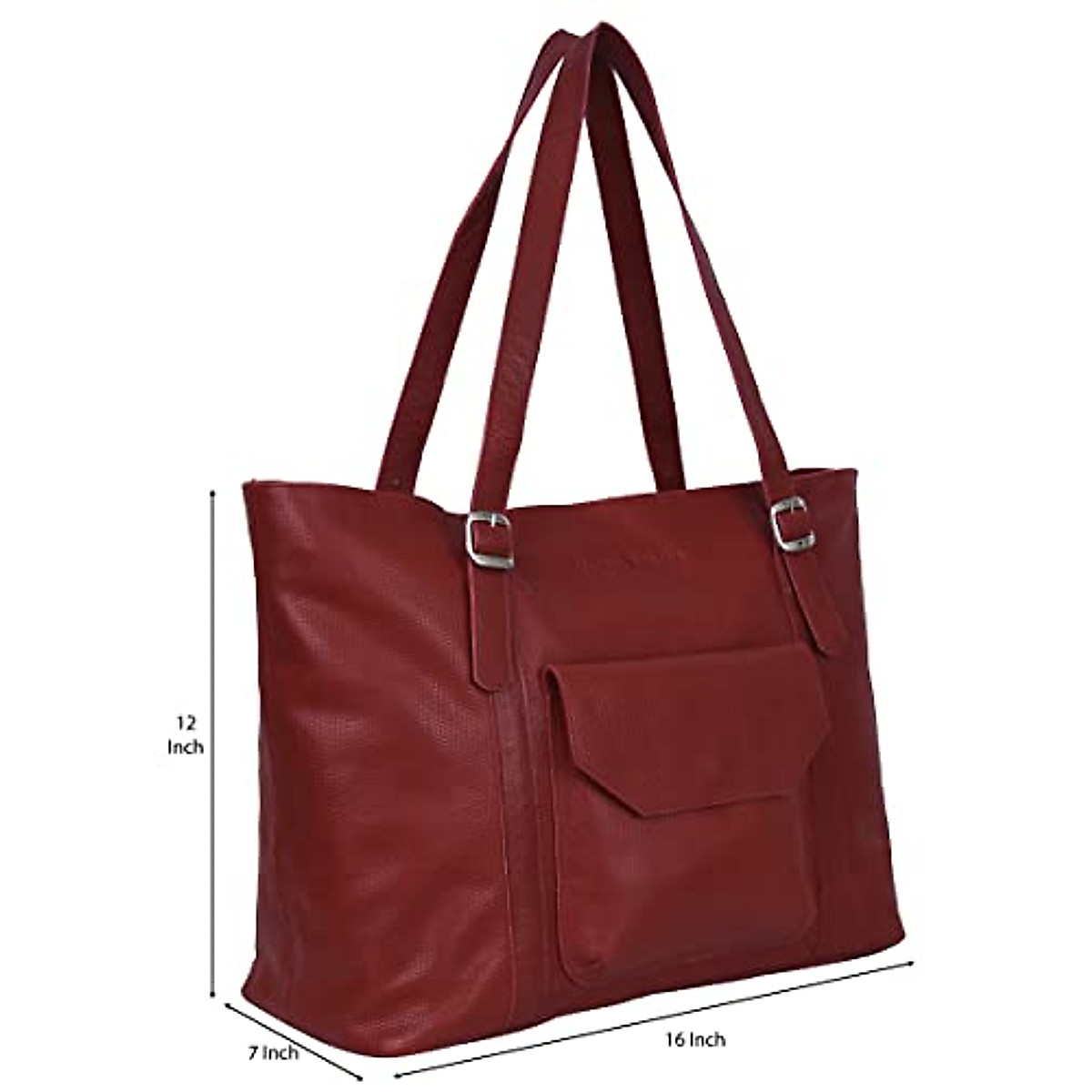 ANTONIO VALERIA Sage Red Printed Leather Shoulder Bag for Women