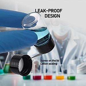 Njvial 24Pcs 7ml Small Glass Vials with Lids Lab Sample Vials Empty Refillable Perfume Travel Mini Glass Bottles with Screw Caps for Essential Oils(12Pcs Bottles with Graduated Measuring Scale)