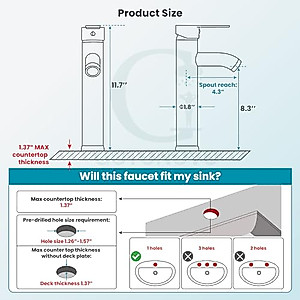 gotonovo Bathroom Sink Faucet Lavatory Vanity Mixer Bar Tap Combo Single Hole Single Handle Deck Mount with Water Supply Lines Matte Black Vessel with Metal Pop Up Drain