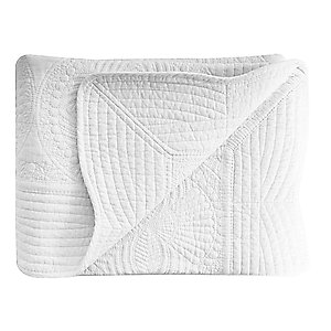 House White Baby Quilt, Cotton Embossed Baby Blanket,36x46inch