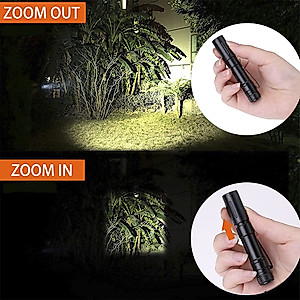 KunHe 6 Pack Small Mini Single Mode Led Powerful Flashlights AAA Battery 1 Mode Flashlight Pen Light Penlight Flashlights Pocket Tiny Compact EDC High Lumens Bright Flashlights