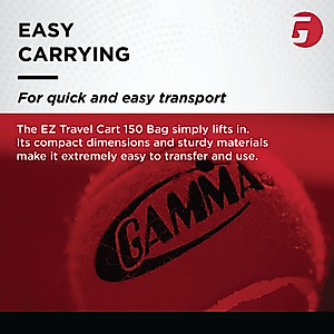 GAMMA Sports EZ Travel Cart Pro, Ball Hopper with Premium Carry Case, Holds 120 Pickleball Balls or 150 Tennis Balls, Compact Cart Bag, Tennis, Pickleball, Racquet Sports Equipment, BEZTB00