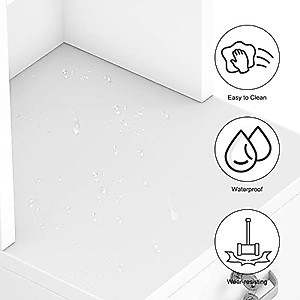 Paddie Wall Mount Barber Station Hair Stylist Salon Equipment Set Beauty Spa Furniture with Shelves/Lockable Drawers/Storage Cabinet (White2)