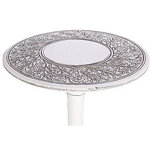 Round Side Table, Small Table, Side Table, Round End Table, End Table, Altar Table, Wood Accent Table, Coffee Table- Living Room End Table for Books and Plants- 18x22 Antique White
