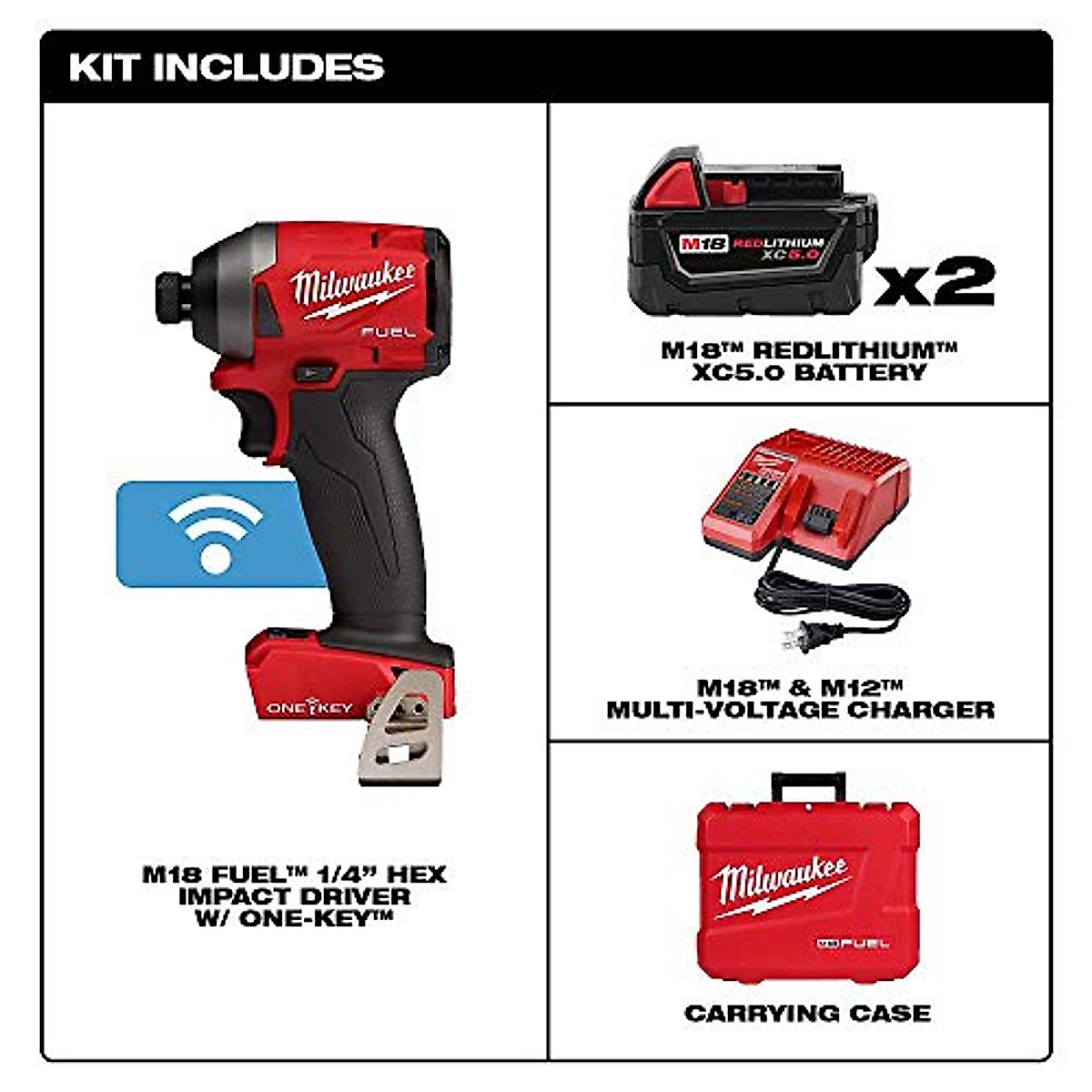 M18 FUEL 1/4 Hex Impact Driver w/ ONE-KEY XC Kit