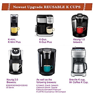 Reusable K Cups for K-Mini/K-Duo, 4 Pack Reusable Coffee Filters Pods for Keurig, BPA Free Refillable Single K Cups for Keurig K-Mini, K-Duo, 1.0 & 2.0 Series…
