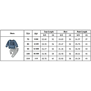 LXXIASHI Toddler Baby Boy Clothes Set Letter Print Pant Set Long Sleeve Crewneck Sweatshirt Top + Pant 2Pcs Fall Outfits