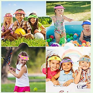 Sureio 40 pcs Foam Visor Bulk Sports Sun Visors with Coil Bands Solid String Sun Visor Hat Adjustable Golf Foam Visor for Women Men Outdoors Gifts