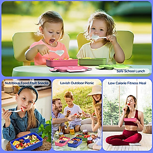 DaCool Blue Lunch Box for Kids, 7.5 Cups, BPA Free, Microwave, Dishwasher and Freezer Safe