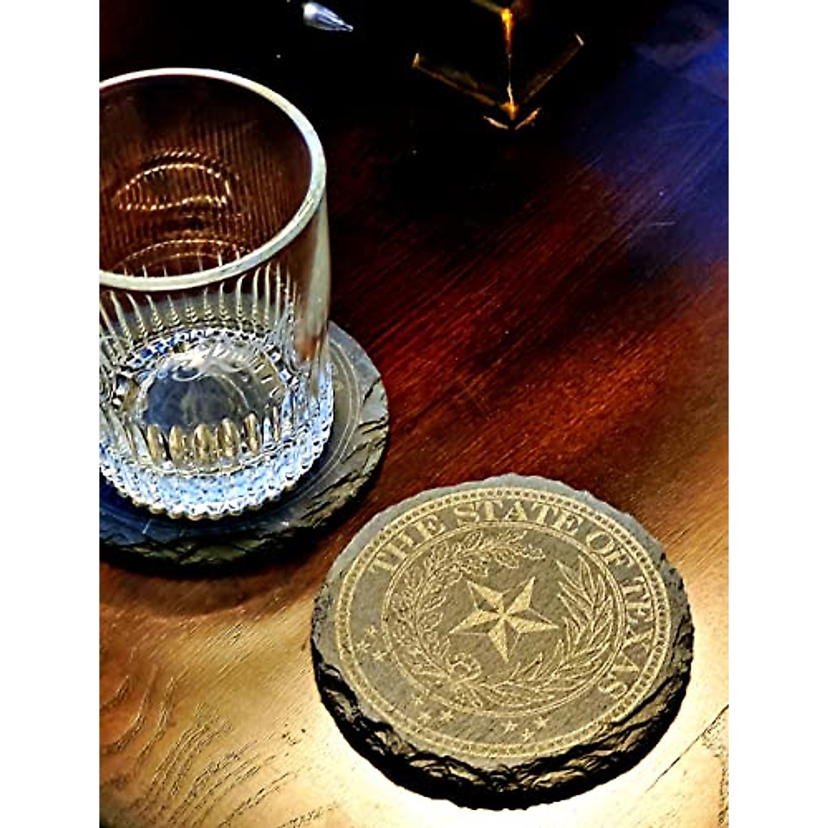 Texas State Seal, Texan Gifts, HANDCRAFTED Texas Lonestar Coasters, Wedding Gift, Texan Coasters, 4" Texas State Seal Coasters, Set of 4