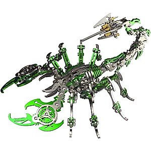 KonHaovF Green 3D Metal Puzzle for Adults Scorpion, DIY Colorful 3D Metal Model Kits to Build with Tool, 3D Desktop Model Kits Building Toys for Adults/Teens