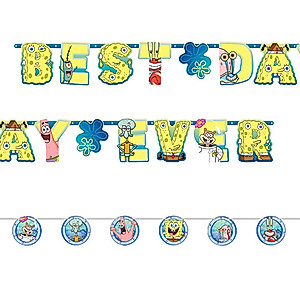 SpongeBob "Best Day Ever" Multicolor Jumbo Letter Banner Kit - 10.5' x 10 (Pack Of 2) - Premium Paper Quality For Celebratory Events